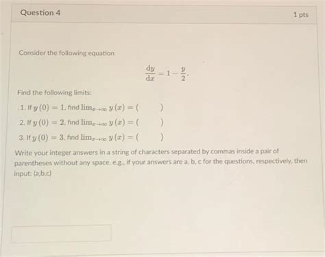 Solved Question 4 Consider The Following Equation Find The Chegg Com