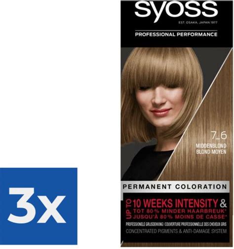 Syoss Color Baseline 7 6 Middenblond 1 Stuk Voordeelverpakking 3