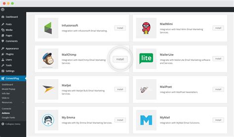 how to integrate convertplug with mailchimp documentation