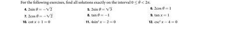 Solved For The Following Exercises Find All Solutions Chegg