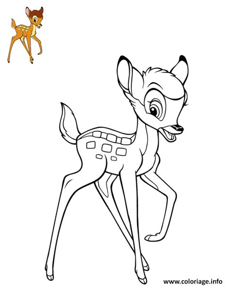 Coloriage Bambi Disney Film 1942 Dessin Bambi à Imprimer