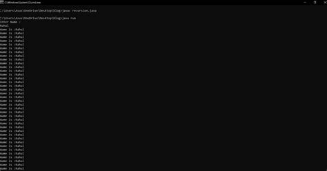 Program To Print Name 100 Times Using Recursion In Java Easycoding45