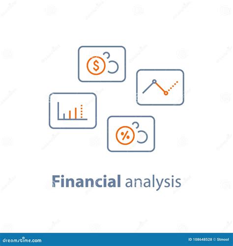 Asset Evaluation Line Icons Collection Valuation Metrics Estimation Analysis Assessment