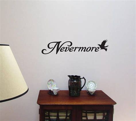 Poe WALL DECAL Nevermore Raven Edgar Allen Poe Gothic Sticker Etsy
