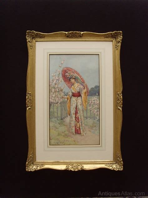 Antiques Atlas Florence M Gill Watercolour Japanese Woman
