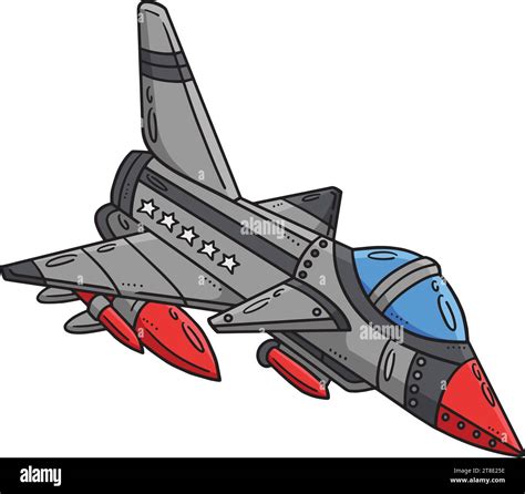 Fighter Jet Cartoon Colored Clipart Illustration Stock Vector Image