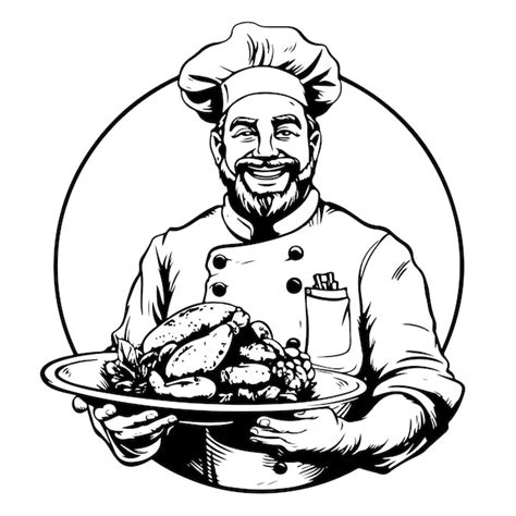 Premium Vector Illustration Of A Chef Holding Delicious Dish
