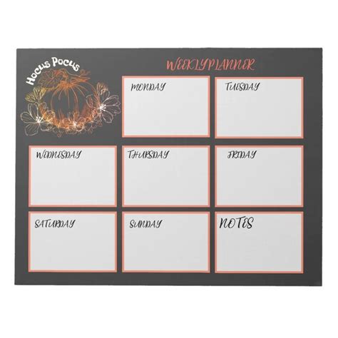 Hocus Pocus Weekly Planner Sheets Notepad Zazzle
