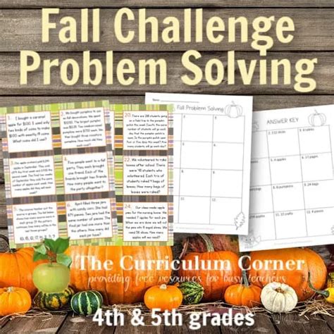 Fall Problem Solving Mult Div Cards The Curriculum Corner 4 5 6