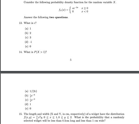 Solved Consider The Following Probability Density Function Chegg