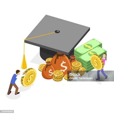 교육과 장학금의 3d 등각 투영 평면 벡터 그림입니다 항목 1 경제에 대한 스톡 벡터 아트 및 기타 이미지 경제 교육 등록금 Istock