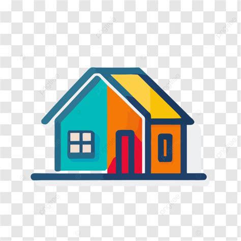 화려한 집 아이콘 벡터 흰색 배경에 가까운 집의 단순한 다채로운 아이콘 그림자 없음 작은 프레임 중앙 Png 일러스트 및 벡터 에 대한 무료 다운로드 Pngtree