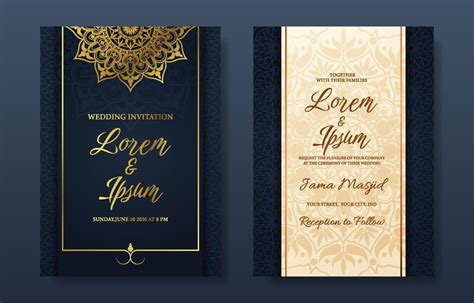 Muslim Wedding Invitation Card Design Template Free