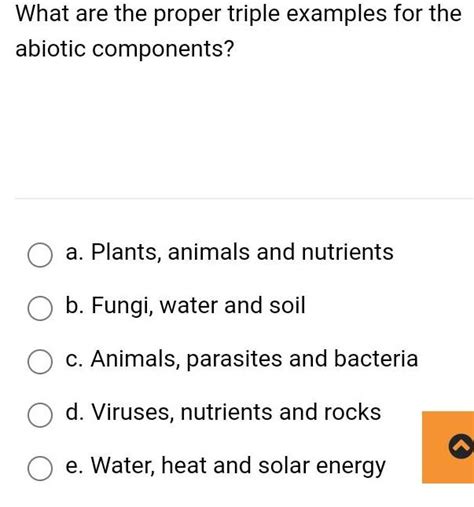 [answered] What Are The Proper Triple Examples For The Abiotic Kunduz