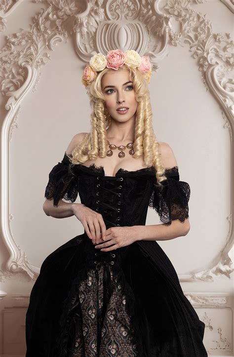 Black Corset Dress In Midnight Velvet Immortelle Bijouterie