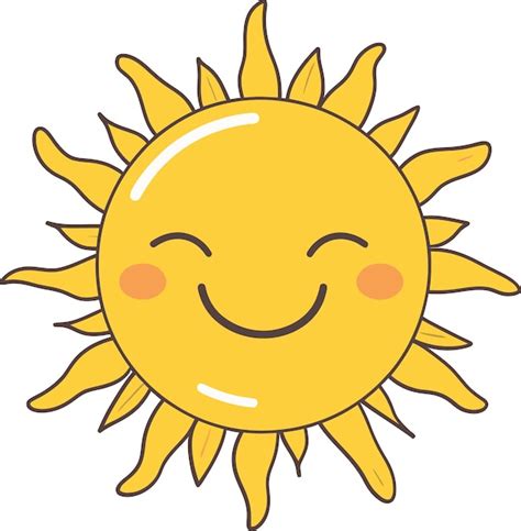Un Dessin Animé Dun Soleil Avec Un Sourire Dessus Vecteur Premium