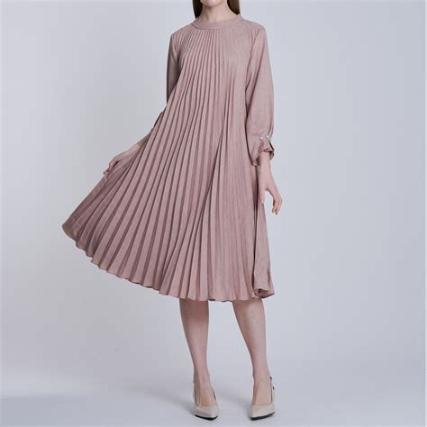 퀸잇 진주 소매 플리츠 원피스