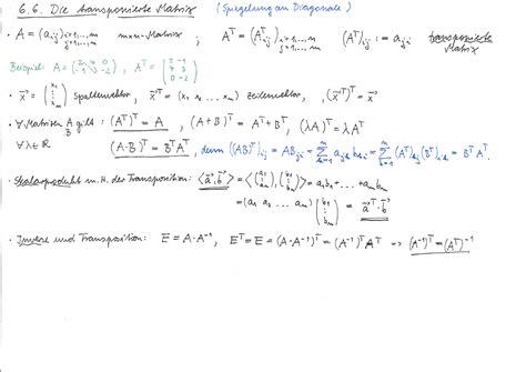 Zusammenfassung Transponierte Matrix Determinante A Am 41 M