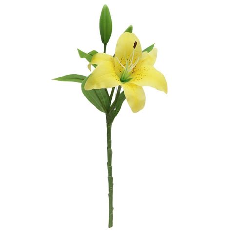 Lule Artificiale Lily Plastike E Verdhë 38 Cm Megatek