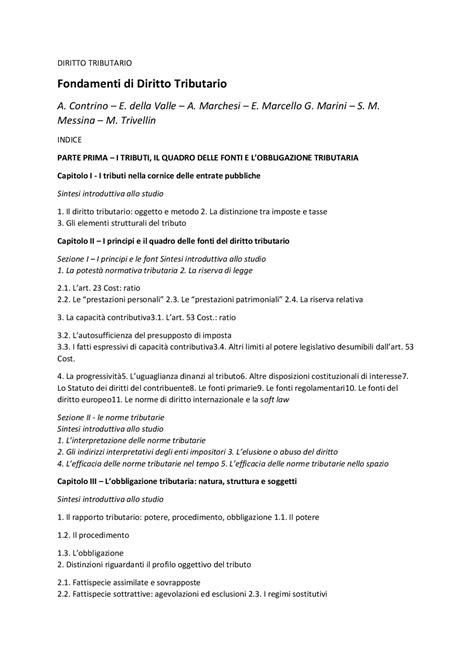 Riassunto Del Libro Di Diritto Tributario Appunti Di Diritto