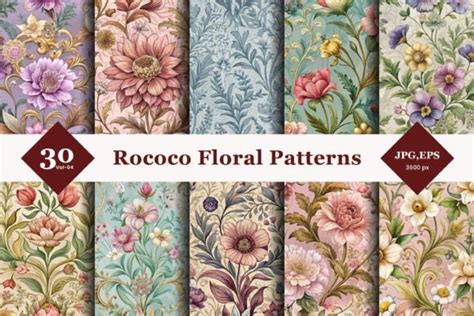 Rococo Floral Seamless Patterns 04 Graphic By Tridraw · Creative Fabrica