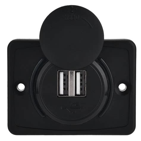 Mgaxyff 31a Car Dual Black Abs Usb Port Charger Socket Outlet 12v Led