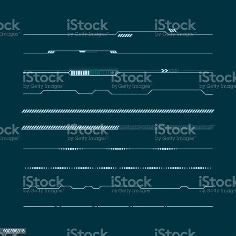 Hud 라인 Infographic 요소의 집합입니다 웹 및 응용 프로그램 미래의 사용자 인터페이스에 대 한 헤드 업 디스플레이