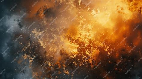 Premium Photo Glowing Orange And Yellow Particles Floating In A Dark Space