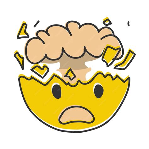 Premium Vector Mind Blown Emoji Exploding Head Emoticon Shocked Sad