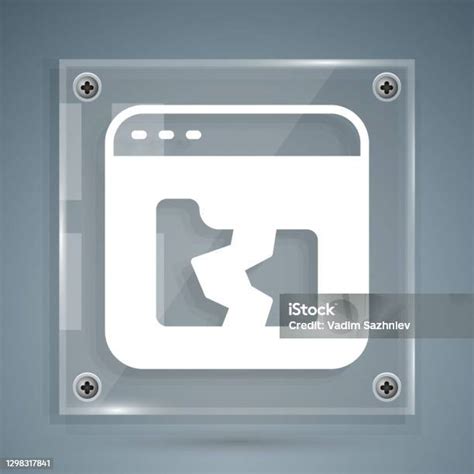 회색 배경에 격리 된 흰색 깨진 파일 아이콘 정사각형 유리 패널 벡터 경계 표지에 대한 스톡 벡터 아트 및 기타 이미지 경계 표지 계약서 기민 Istock