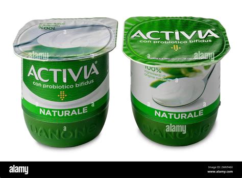 Italy February 20 2024 Activia With Bifidus Probiotic Natural Yogurt In Italian Packs