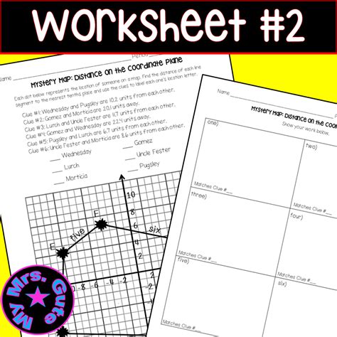 Distance Between Points On The Coordinate Plane Math Worksheets Made By Teachers