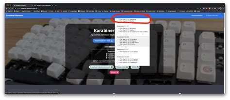 Karabiner Download Version Menu Is Covered By Header