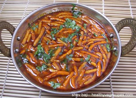 Shev Bhaji Recipe Sev Bhaji With Maharastriyan Style Gravy Healthy