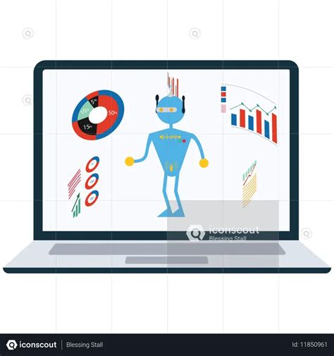 Online Robot Analysis Chart On Laptop Illustration Free Download