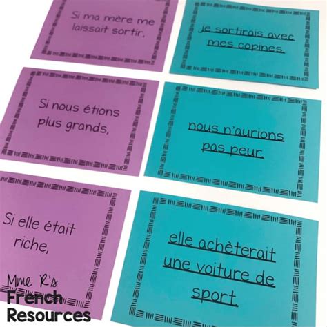 French Si Clause Matching Activity Core And Immersion Futur Simple Conditionnel