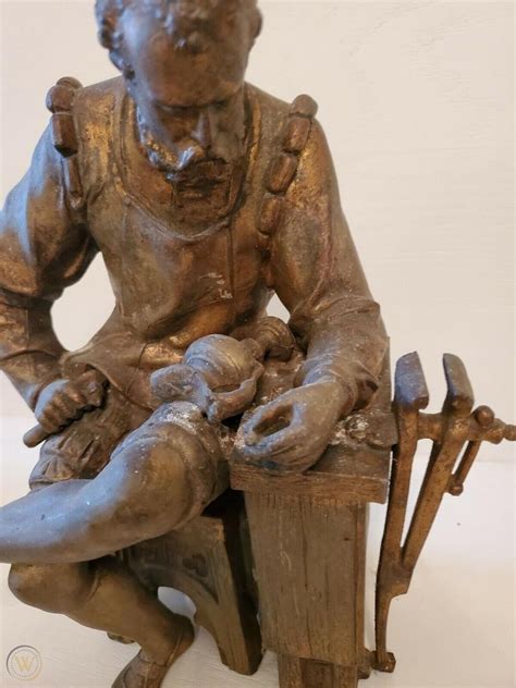 Antique Blacksmith Clock Topper Brass Bronze Statue 2066542244