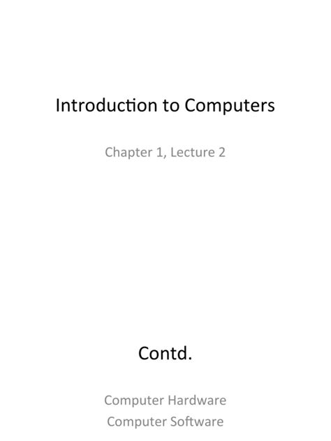 Introduction To Computers Chapter 1 Lecture 2 Download Free Pdf