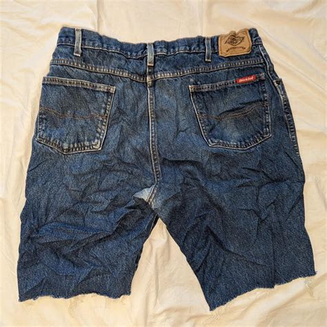 Dickies Cut Off Skater Shorts Size W38 Mid Denim Depop