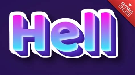Hell Blue Pink Dream 3d Text Effect Generator