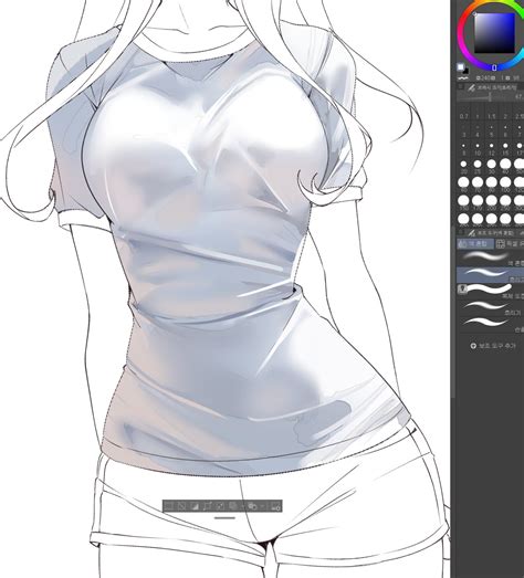 재차 Onmoyn On X 드로잉 강좌 옷감 컬러 드로잉