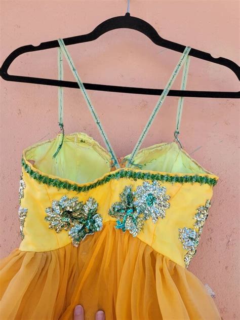 Vintage Showgirl Costume Dress Sunny Sequin Bodice Da Gem