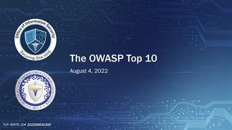 Owasp Top 10 Presentation Dhs Ad Health Pdf