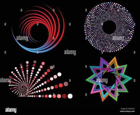Various Multi Coloured Circular Design Elements Stock Vector Image