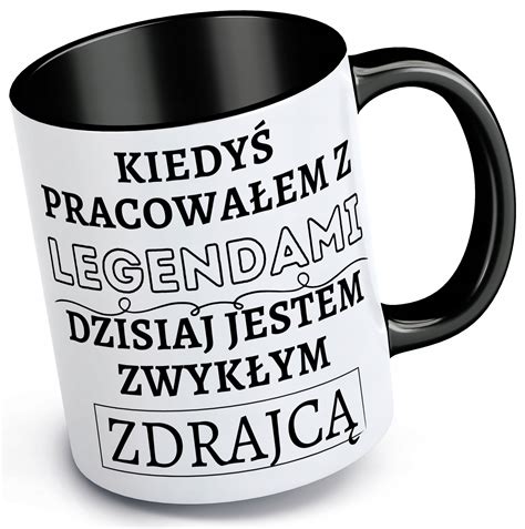 KUBEK Z CZARNYM WNĘTRZEM ŚMIESZNY PREZENT NA POŻEGNANIE KOLEGI Z PRACY