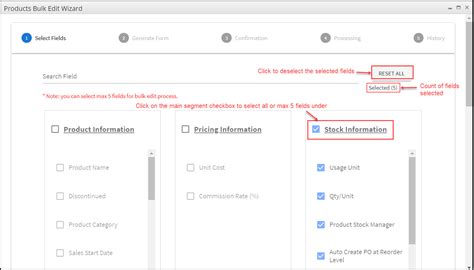 Bulk Edit Product List View