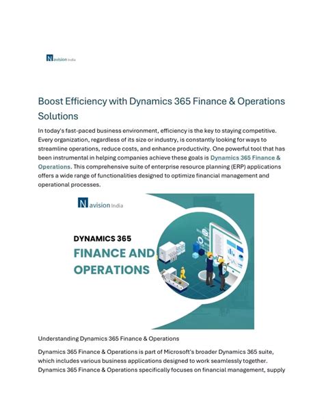 PPT Dynamics 365 Finance Operations Solutions PowerPoint