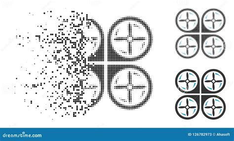 Quadrotor Screws Rotation Vector Mesh 2d Model And Triangle Mosaic Icon