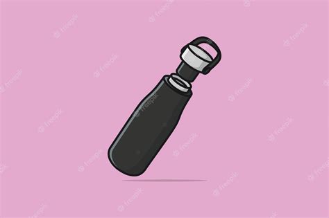 Premium Vector Open Water Bottle With Carry Strap Vector Illustration Drink Object Icon Concept