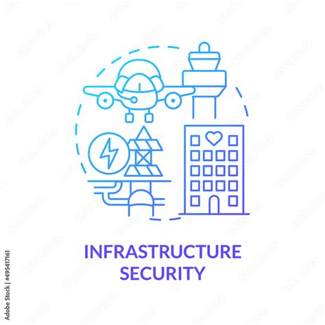 Infrastructure Security Blue Gradient Concept Icon Communication Safety Dimension Of National